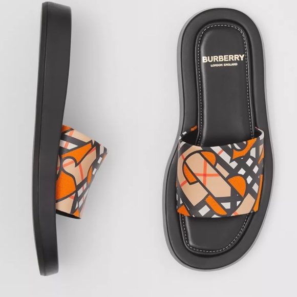 Burberry | Shoes | Burberry Monogram Print Slides | Poshmark